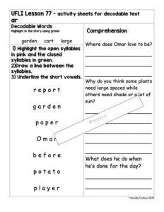 Additional Literacy Strands aligning with UFLI 77-83 with decodable ...