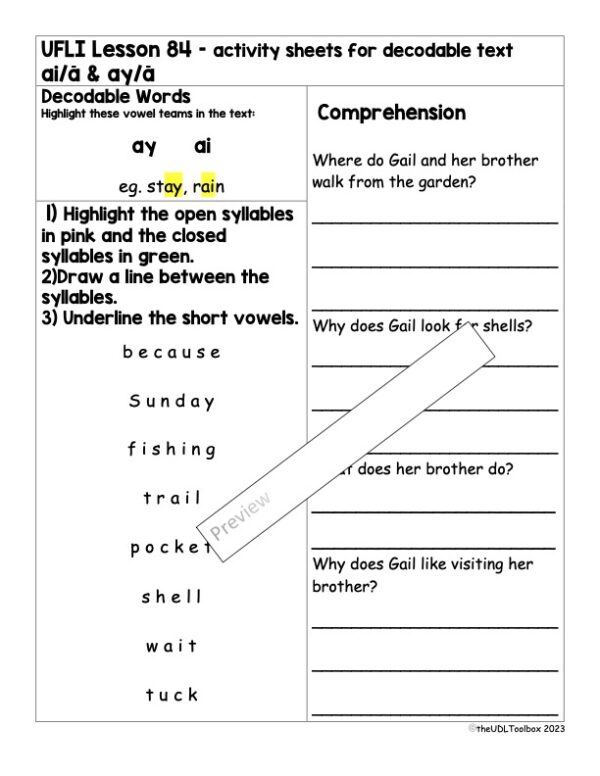 Additional Literacy Strands for UFLI 84-88: Long Vowel Teams | Made By ...