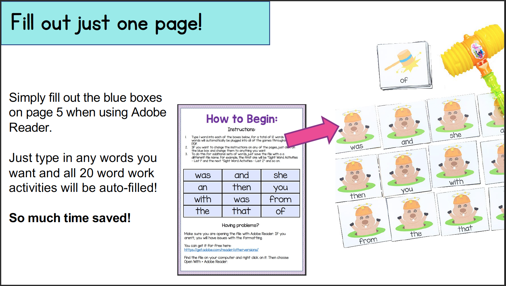 Sight Word Games, Centers and Activities - Editable Word Work with Auto ...