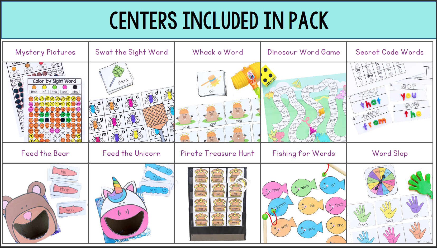 Sight Word Games, Centers and Activities - Editable Word Work with Auto ...