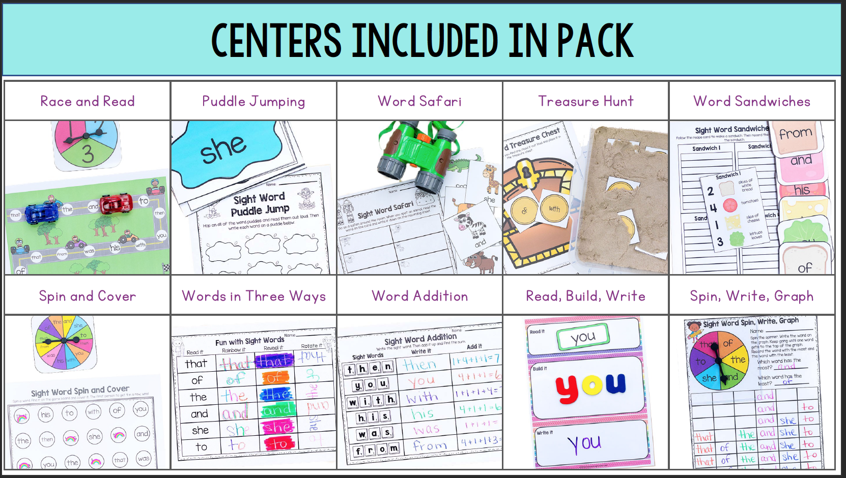 Sight Word Games, Centers and Activities - Editable Word Work with Auto ...