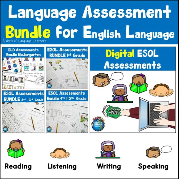 ESL Language Assessments for Reading Writing Speaking Listening | Print ...