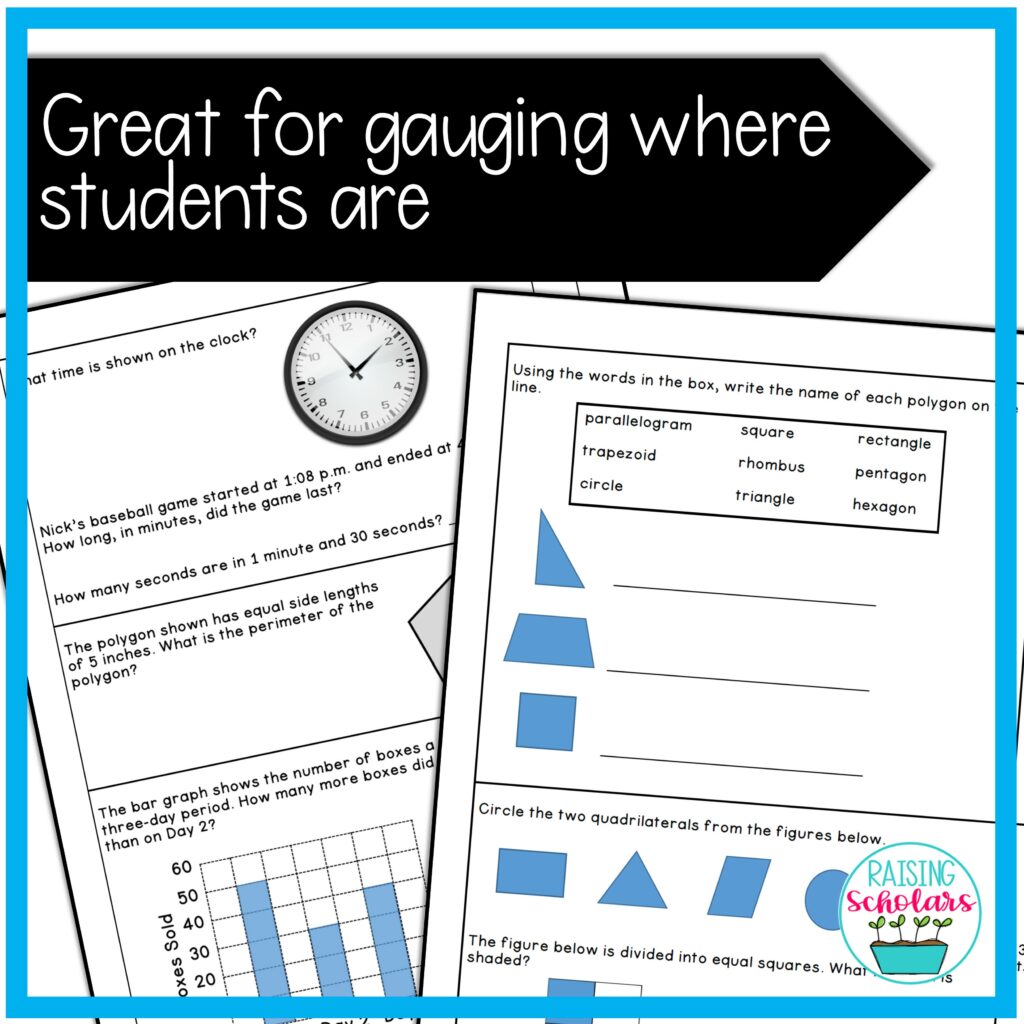 Beginning of Year 4th Grade Math Pre-Assessment Pretest | Made By Teachers
