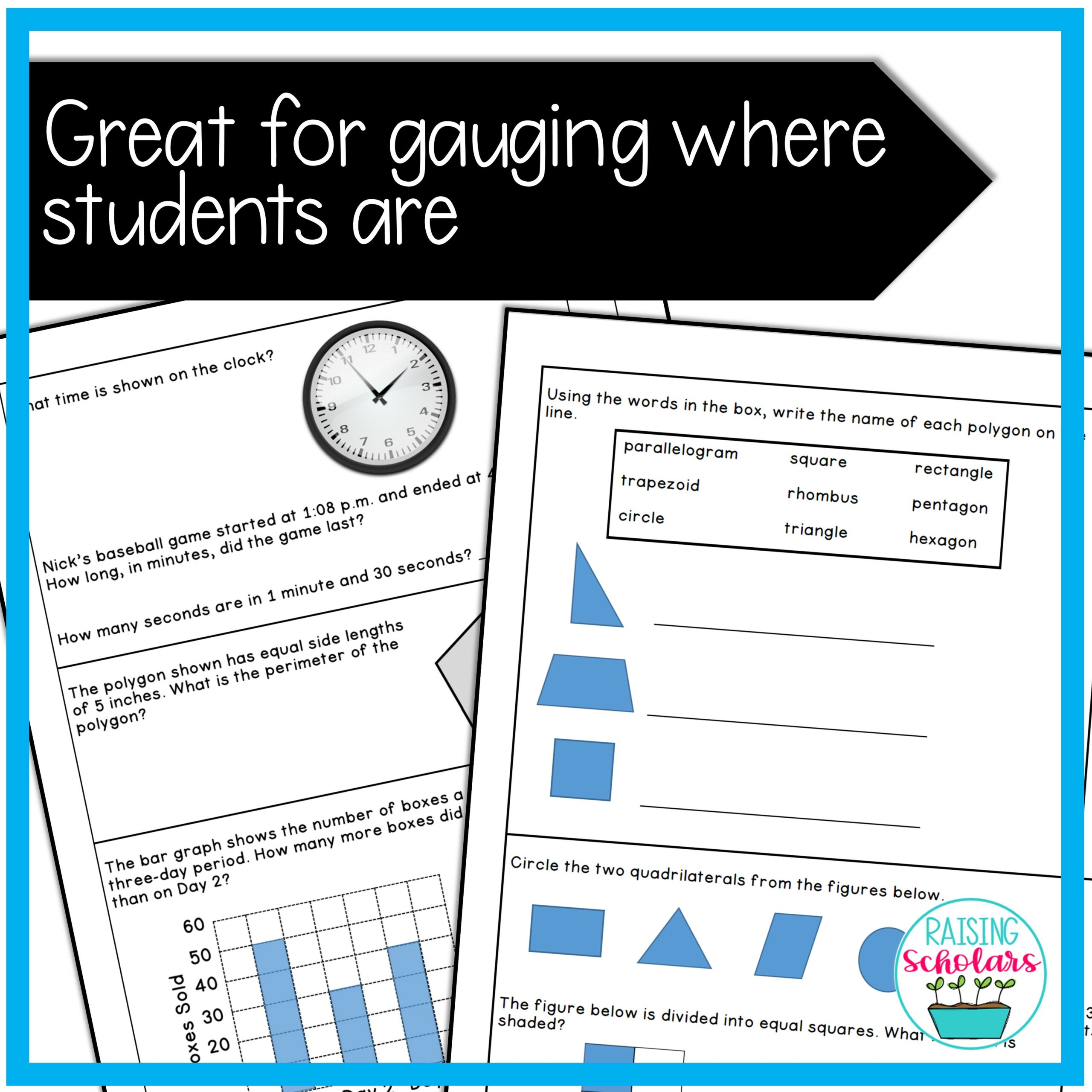 Beginning of Year 4th Grade Math Pre-Assessment Pretest | Made By Teachers