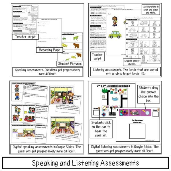 ESL Language Assessments for Reading Writing Speaking Listening | Print ...