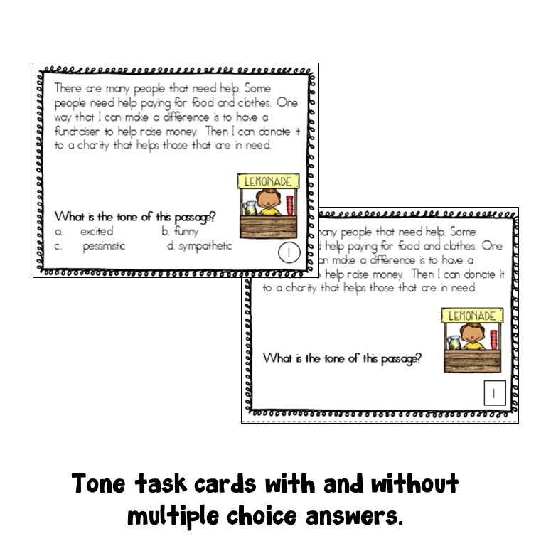 Mood & Tone Task Cards | Made By Teachers