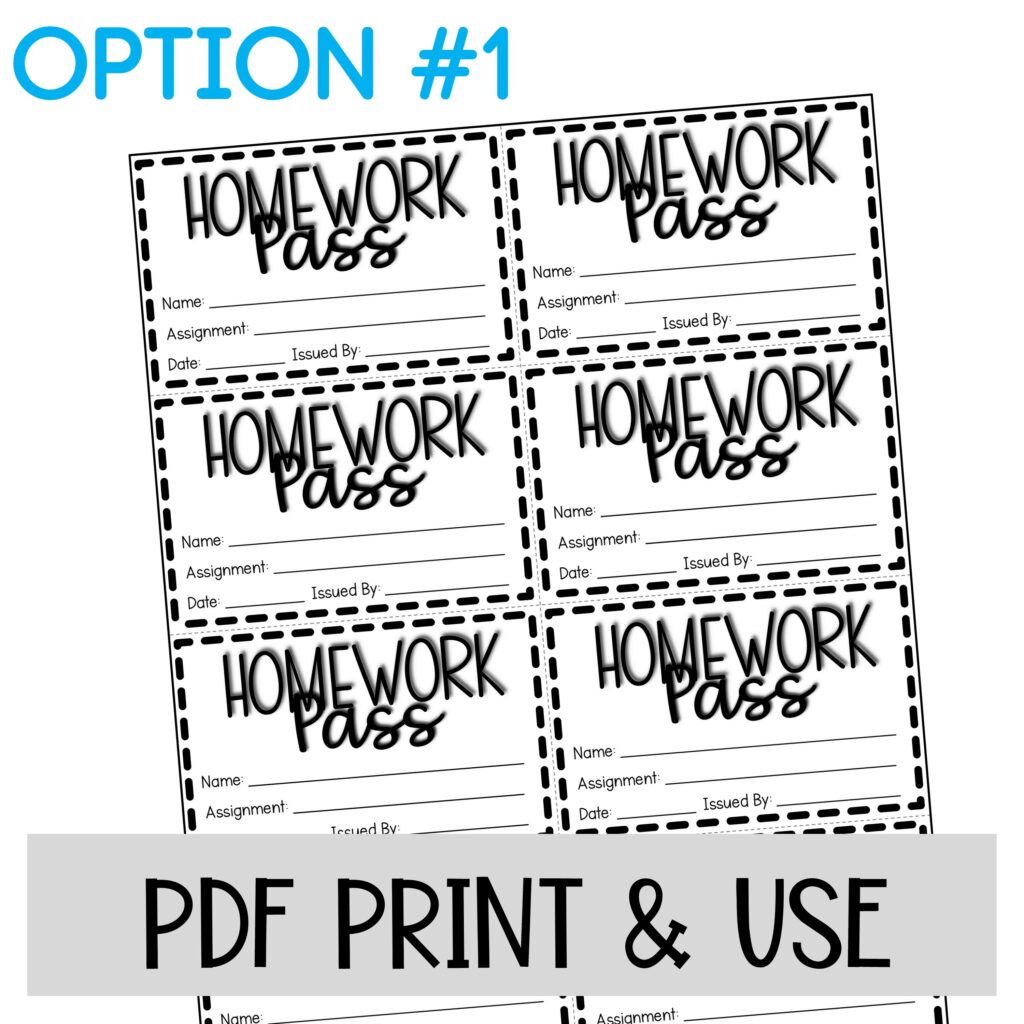 Homework Pass EDITABLE | Made By Teachers