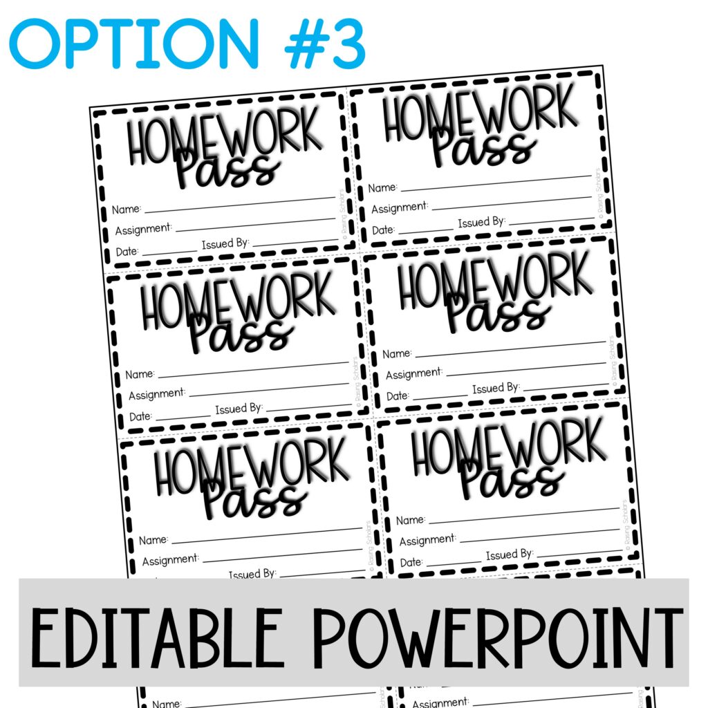 Homework Pass Editable Made By Teachers