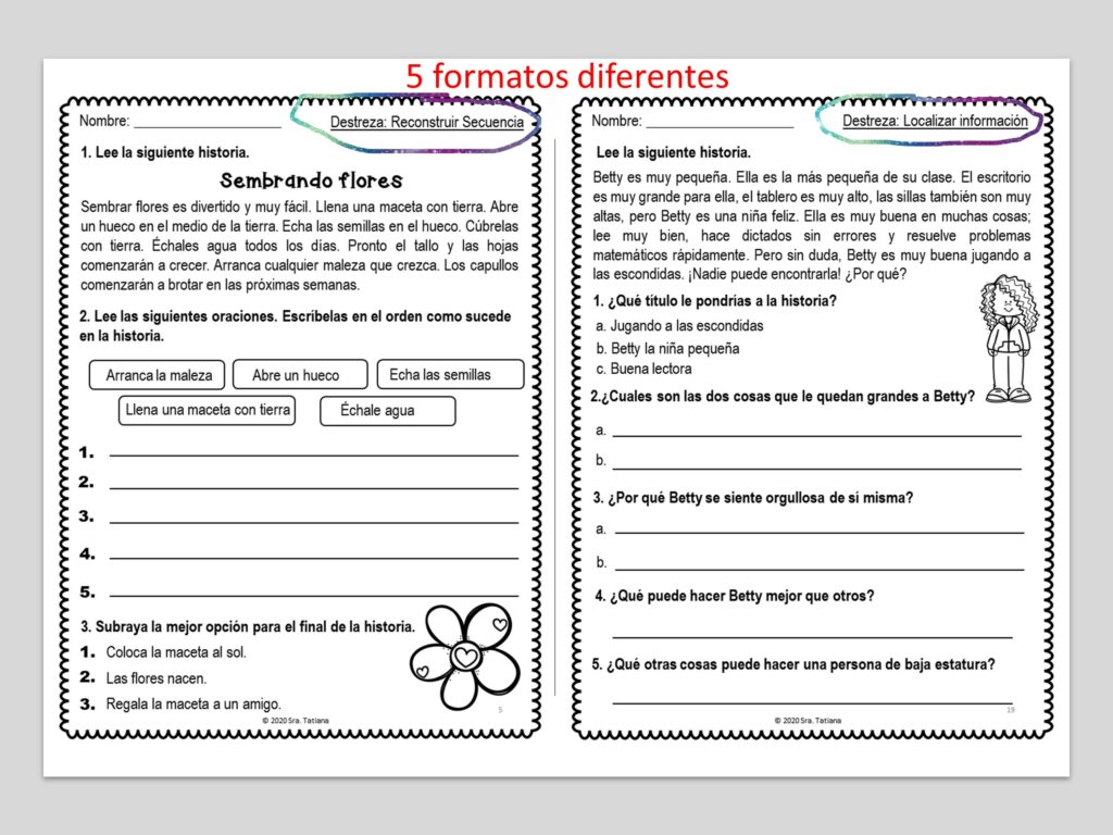 Reading Comprehension Skills in Spanish | Comprensión de Lectura por ...