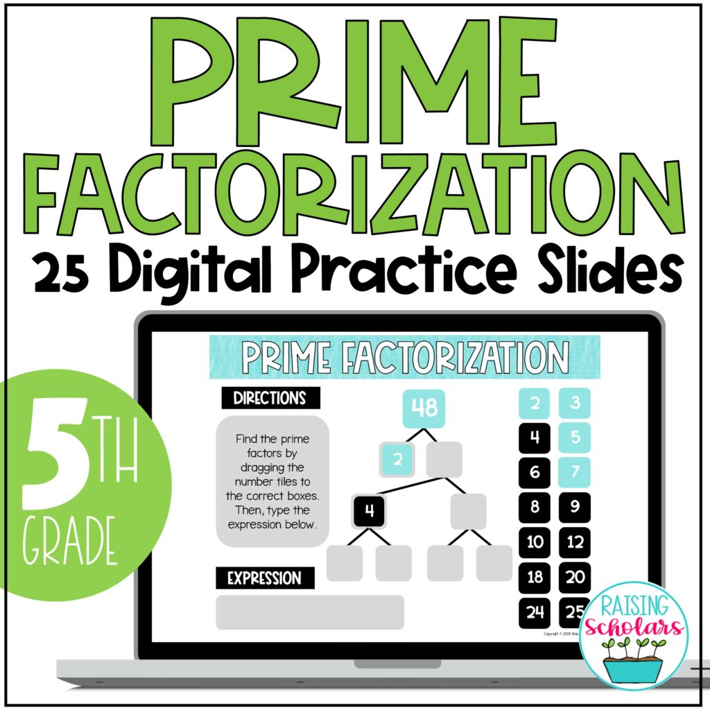 Prime Factorization Factor Tree Digital Math Activity Google Slides ...