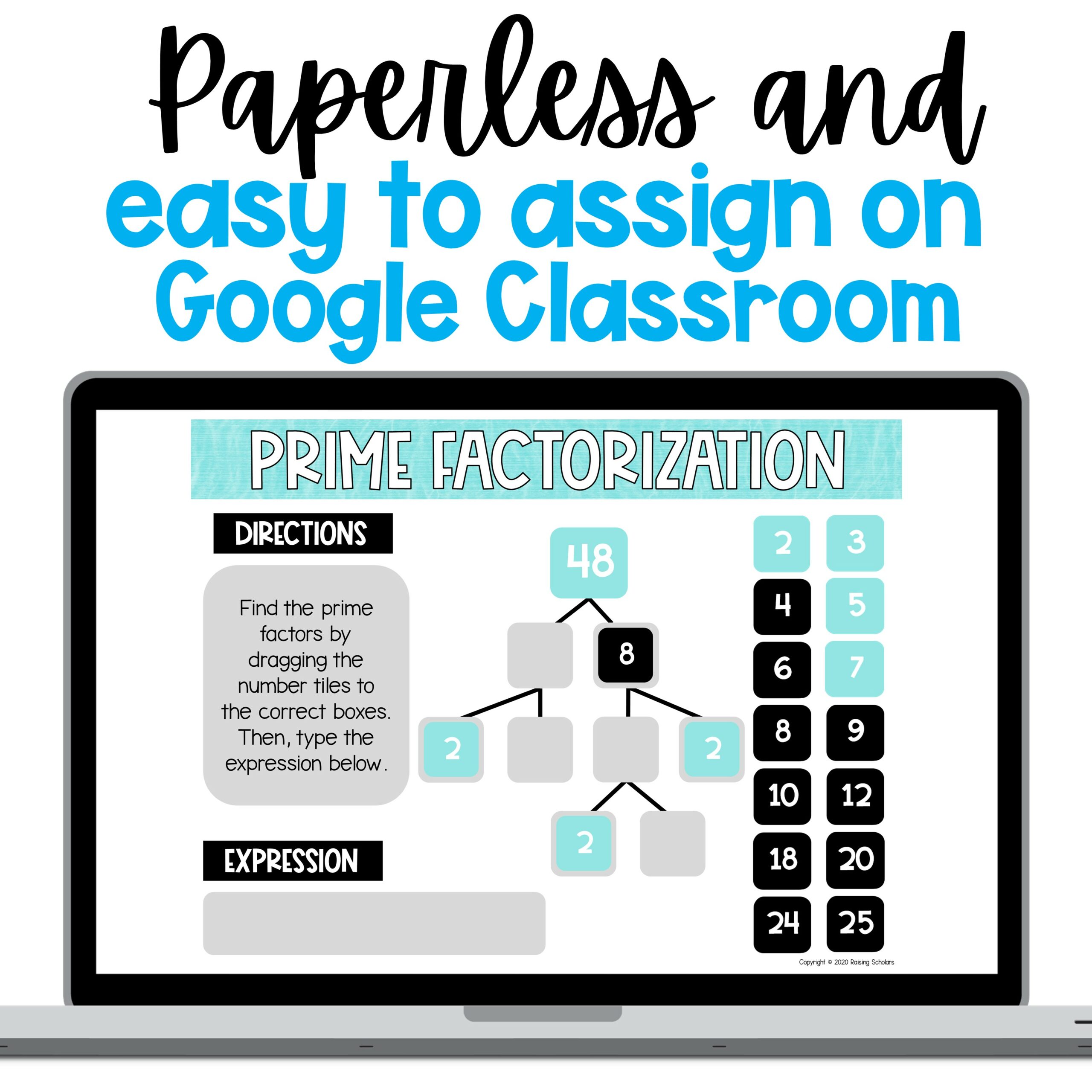 Prime Factorization Factor Tree Digital Math Activity Google Slides ...