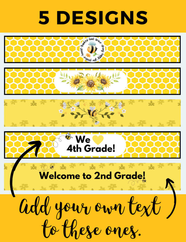Bee Water Bottle labels for back to school, orientation, open house ...
