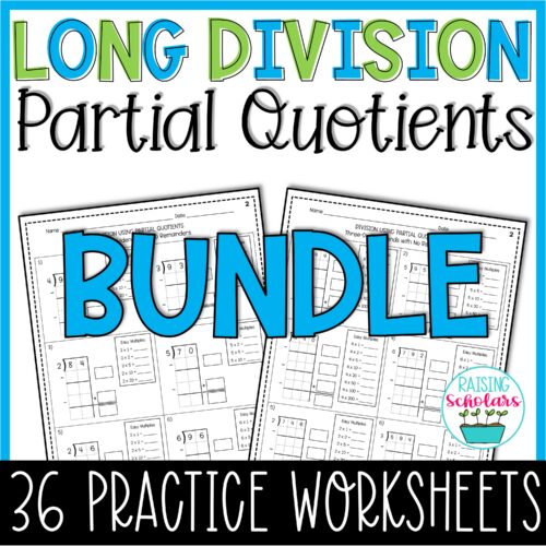 Long Division Partial Quotients BUNDLE 4th Grade | Made By Teachers