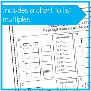 Long Division Partial Quotients BUNDLE 4th Grade | Made By Teachers