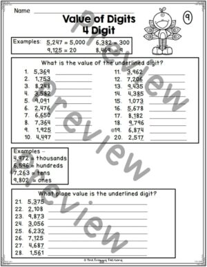 Place Value Worksheets 4 Digit Place Value | Made By Teachers