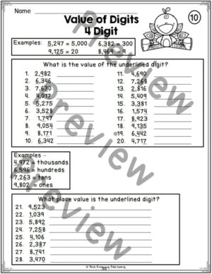Place Value Worksheets 4 Digit Place Value | Made By Teachers