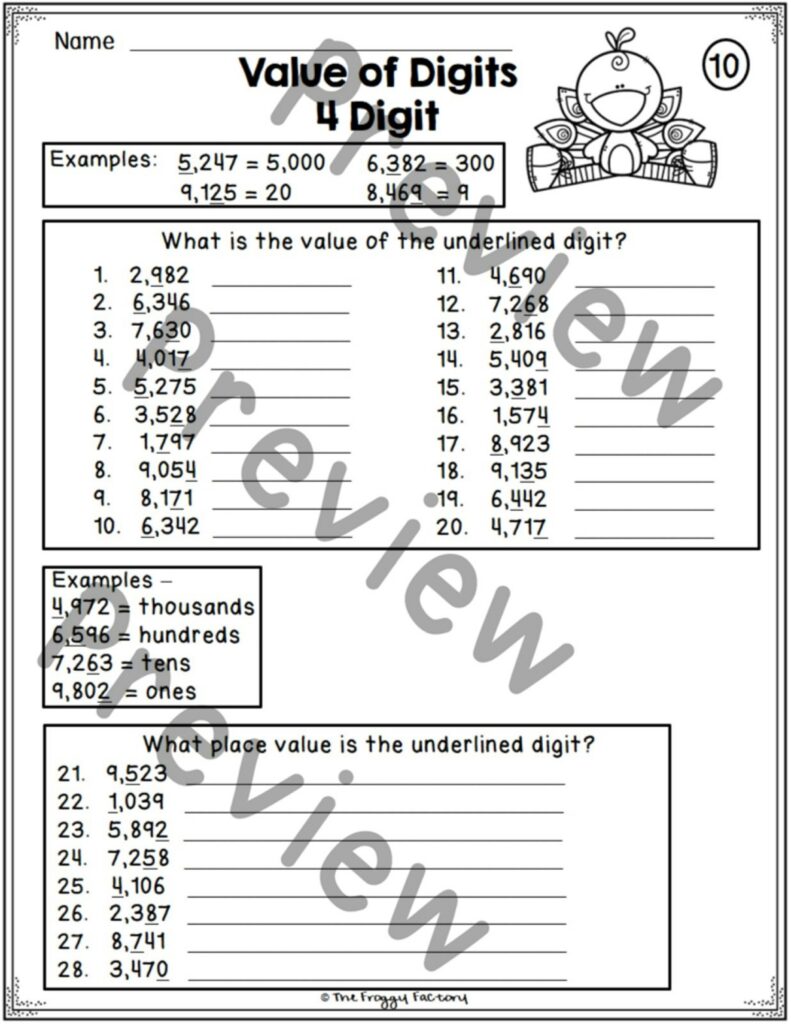 Place Value Worksheets 4 Digit Place Value | Made By Teachers