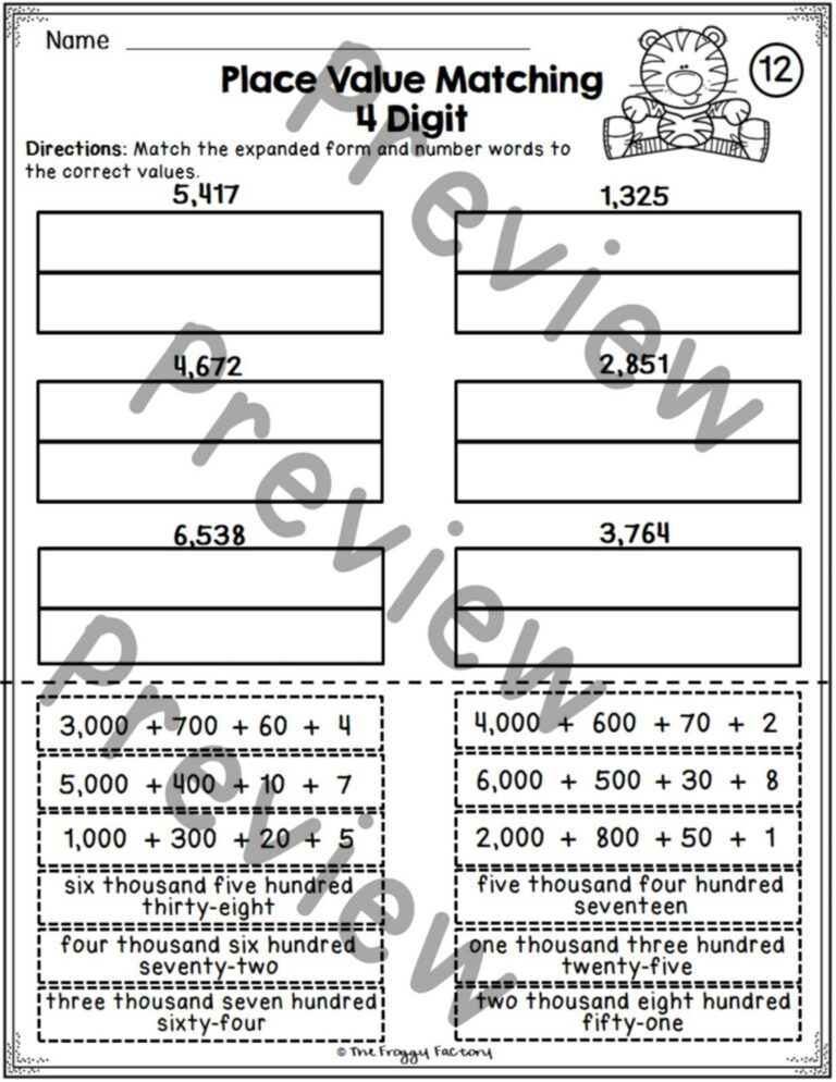 Place Value Worksheets 4 Digit Place Value | Made By Teachers