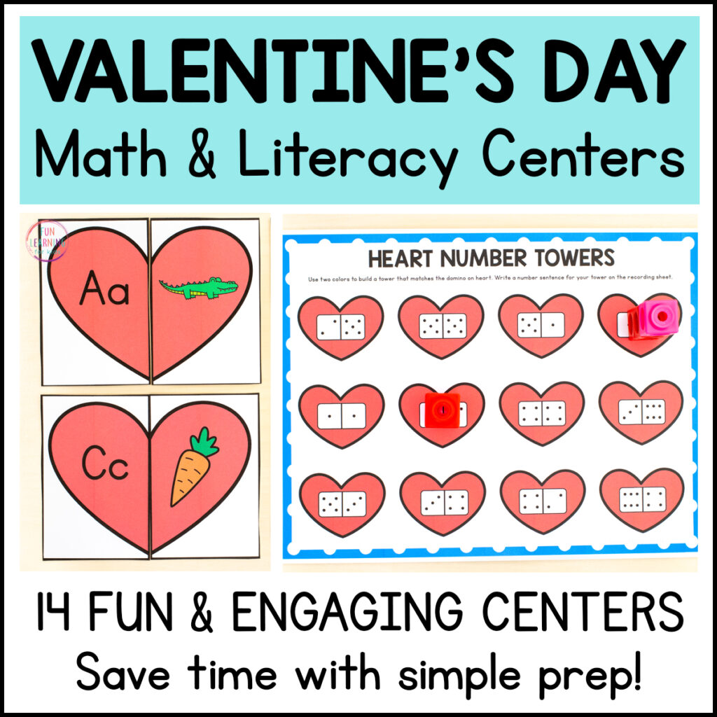 Valentine's Day Math & Literacy Centers for Preschool, Pre-K ...