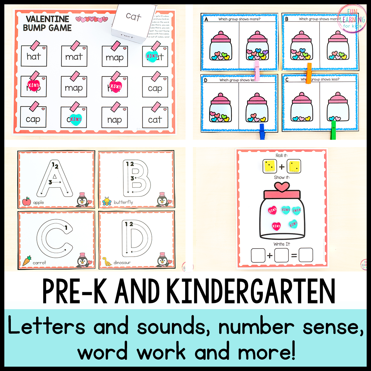 Valentine's Day Math & Literacy Centers for Preschool, Pre-K ...