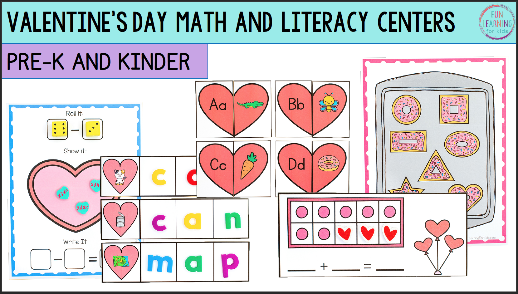 Valentine's Day Math & Literacy Centers for Preschool, Pre-K ...