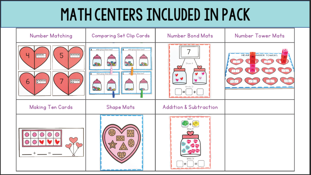 Valentine's Day Math & Literacy Centers for Preschool, Pre-K ...