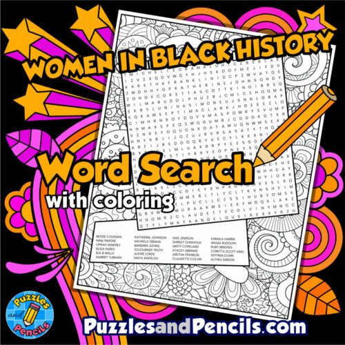 Women in Black History Word Search Puzzle Activity | Black History ...