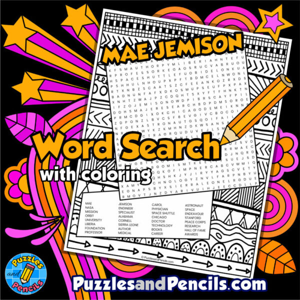 Mae Jemison Word Search Puzzle Activity | Black History Month ...