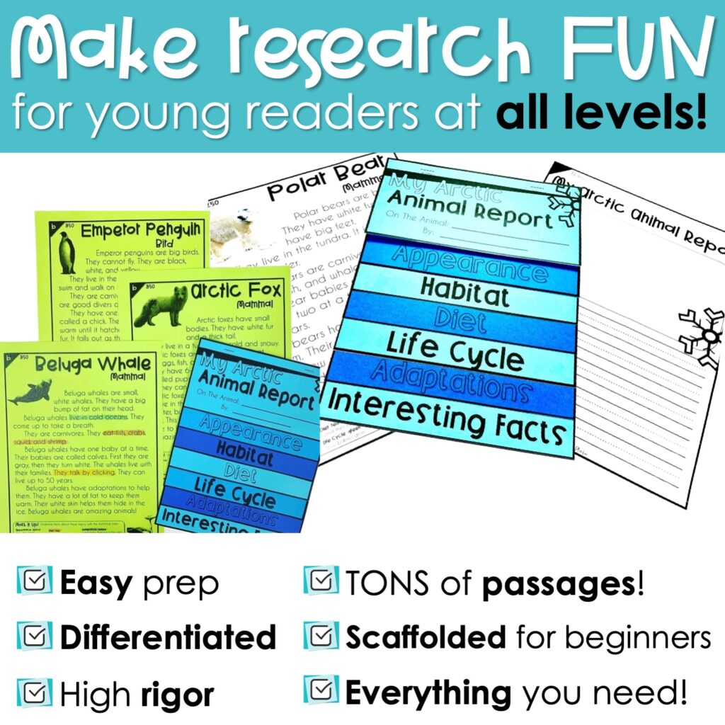 Arctic Animals Research Project and Winter Reading | Made By Teachers
