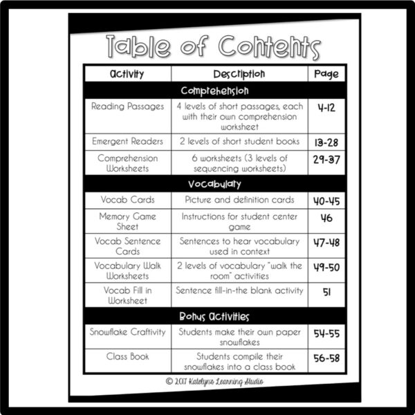 Snowflake Bentley Winter Reading Comprehension Worksheets | Made By ...