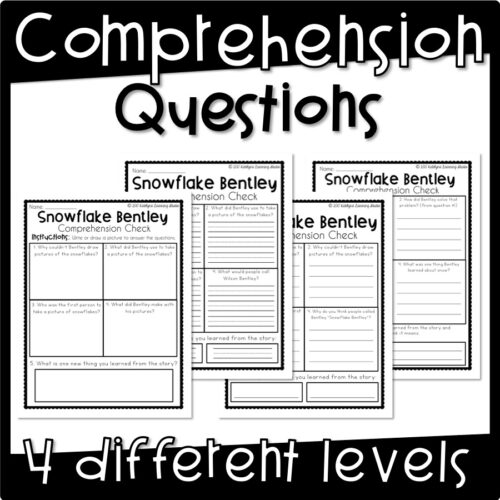 Snowflake Bentley Winter Reading Comprehension Worksheets | Made By ...
