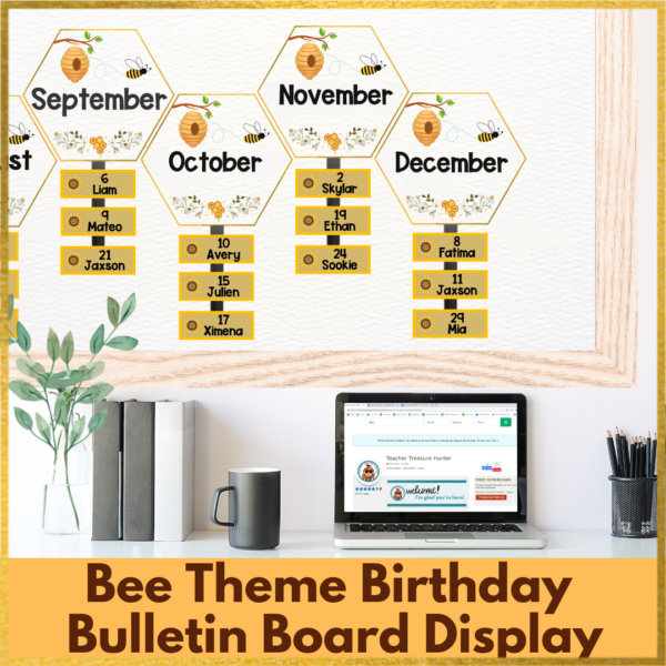 Busy bees classroom decor | Birthday bulletin board display | Made By ...