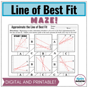 Scatterplot Line of Best Fit Maze Activity | Made By Teachers