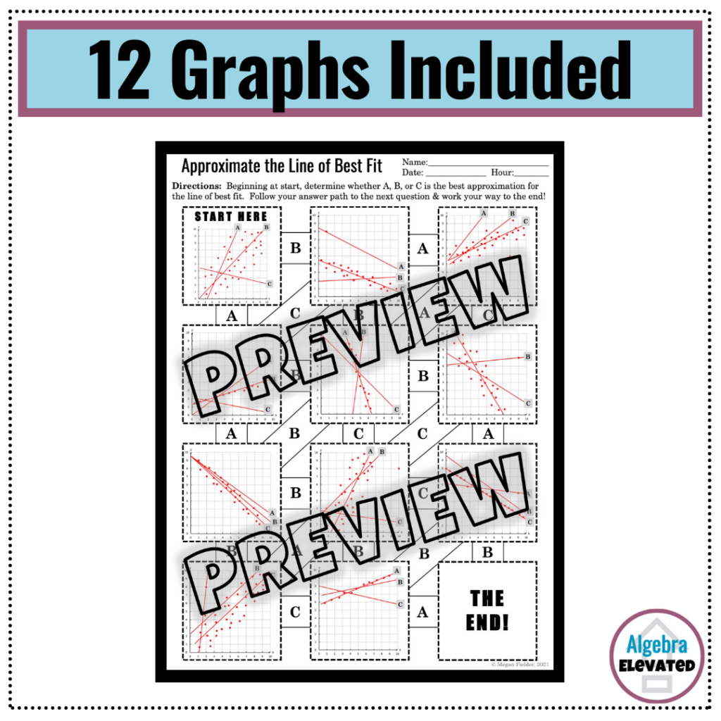 Scatterplot Line of Best Fit Maze Activity | Made By Teachers