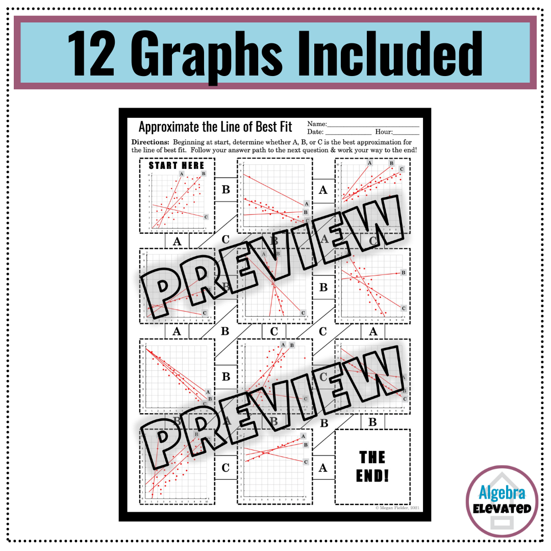 Scatterplot Line of Best Fit Maze Activity | Made By Teachers