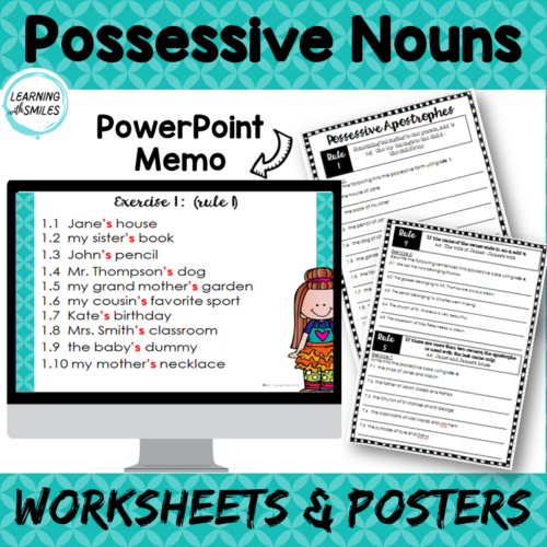 Possessive Apostrophe Nouns Worksheets and Memorandum | Made By Teachers