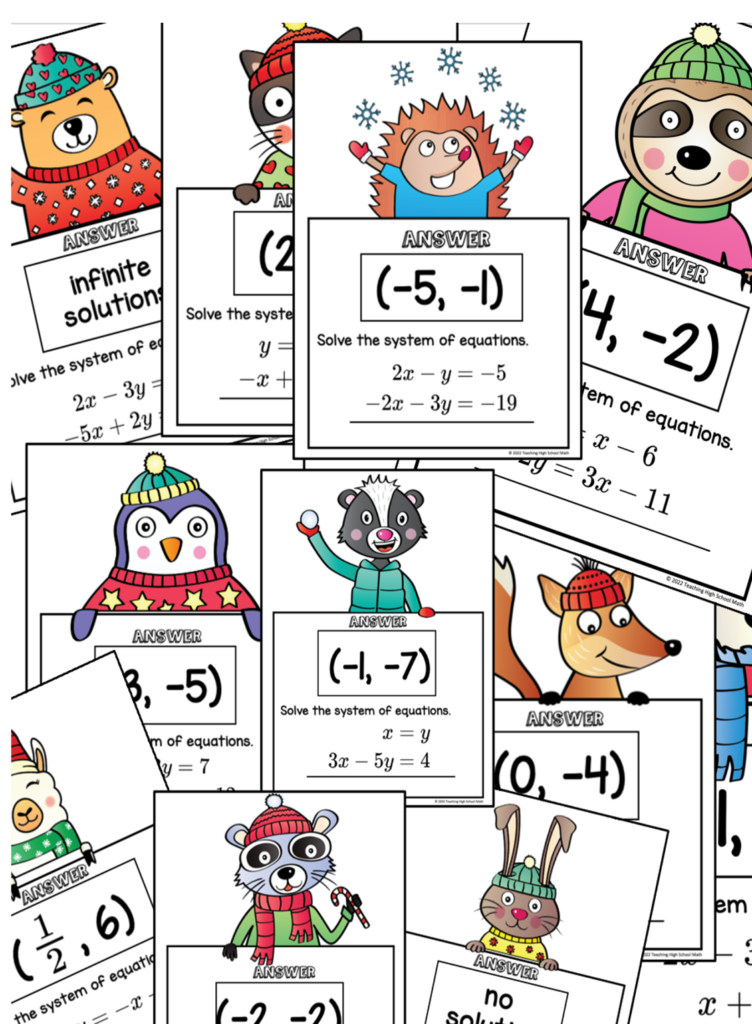 Algebra Solving Systems of Equations Scavenger Hunt | Made By Teachers