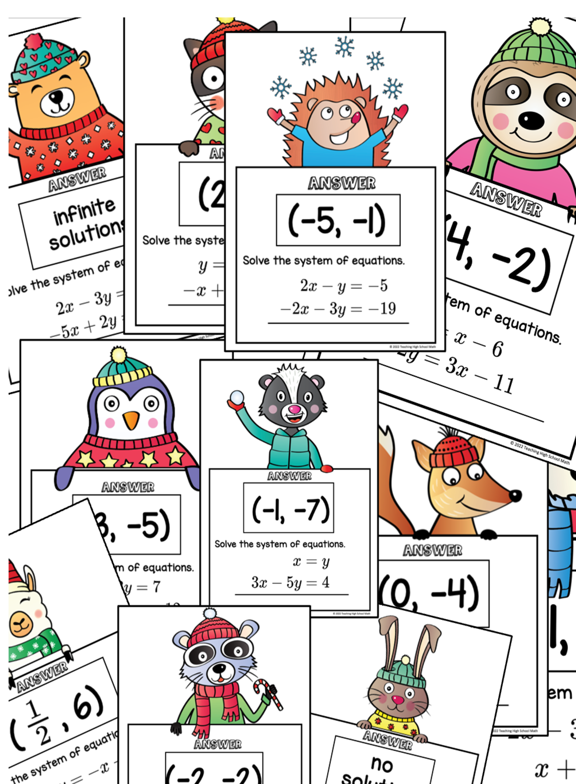 Algebra Solving Systems of Equations Scavenger Hunt | Made By Teachers