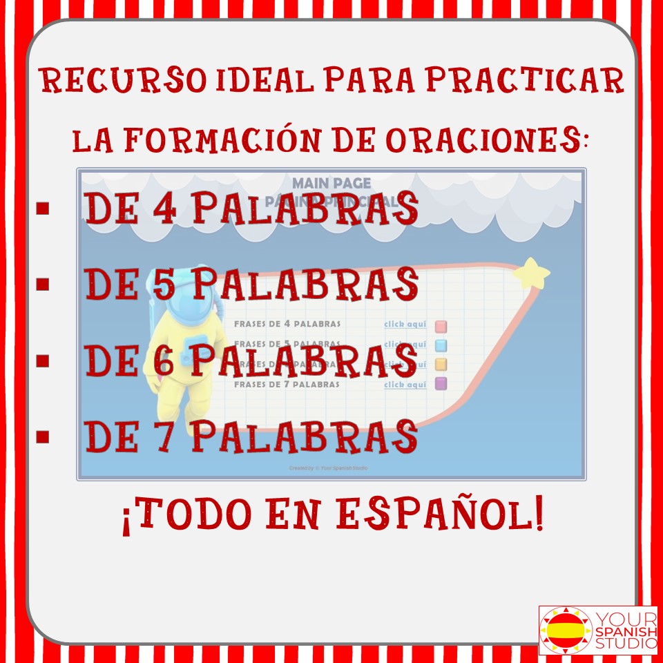 BUILD CORRECT SENTENCES IN SPANISH 4 levels 100 clauses digital game No ...