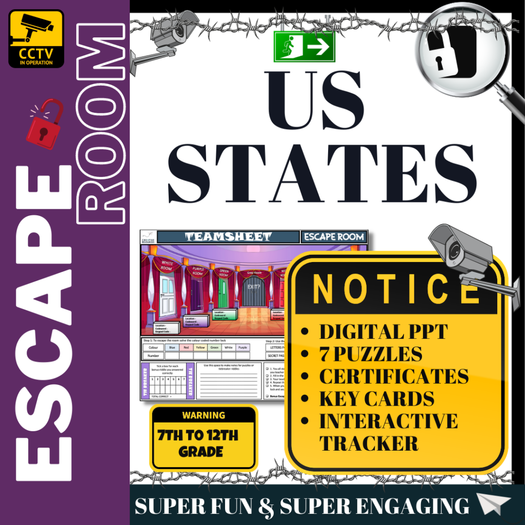 U.S States Team Building Escape Room | Made By Teachers