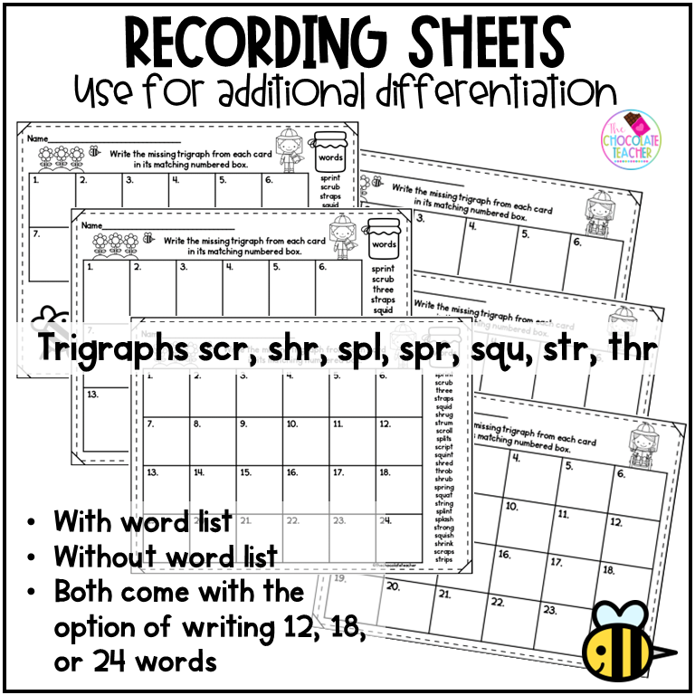 3 Letter Blends - Trigraphs - Phonics - Write the Room | Made By Teachers