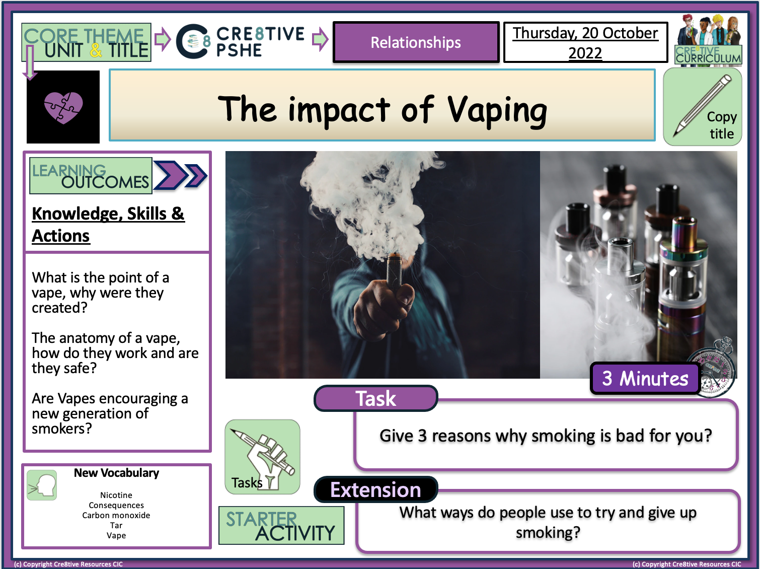 Vaping and Smoking | Made By Teachers