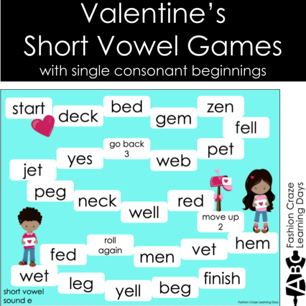 Valentine's Day Short Vowel Games | Made By Teachers