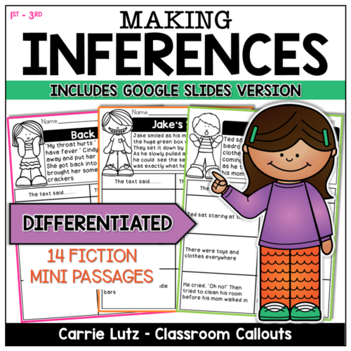 1st Grade Reading Comprehension Making Inferences Worksheets Inferring ...