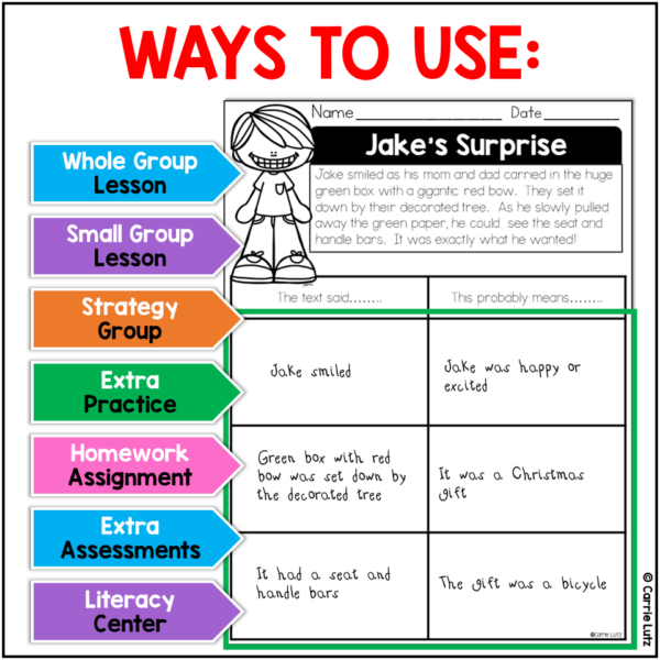 1st Grade Reading Comprehension Making Inferences Worksheets Inferring ...