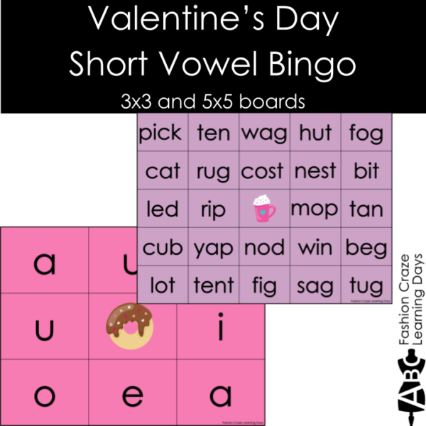Valentine's Day Short Vowel Bingo | Made By Teachers