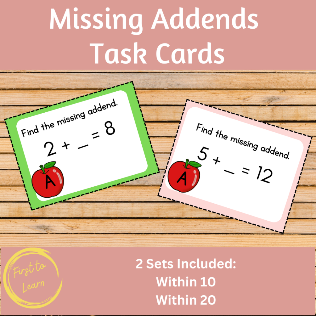 Missing Addends Task Cards (Scoot Game) | Made By Teachers