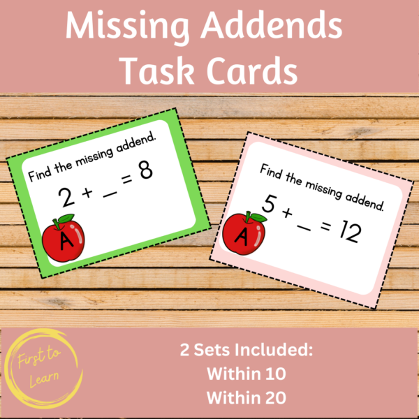 Missing Addends Task Cards (Scoot Game) | Made By Teachers