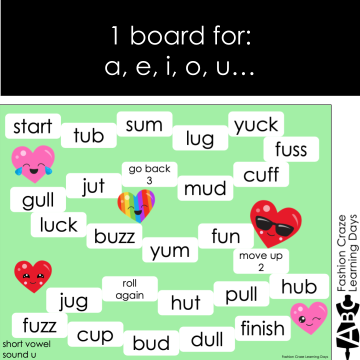 Valentine's Day Short Vowel Games | Made By Teachers