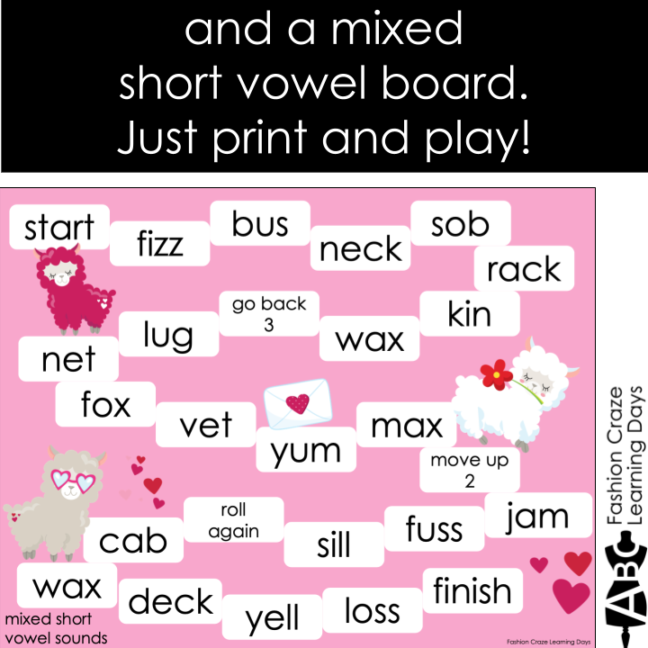Valentine's Day Short Vowel Games | Made By Teachers